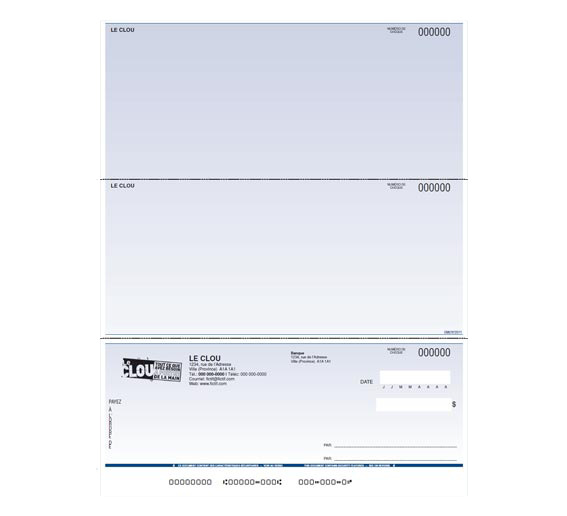 Chèques sécuritaires et autres Imprimés Transactionnels
